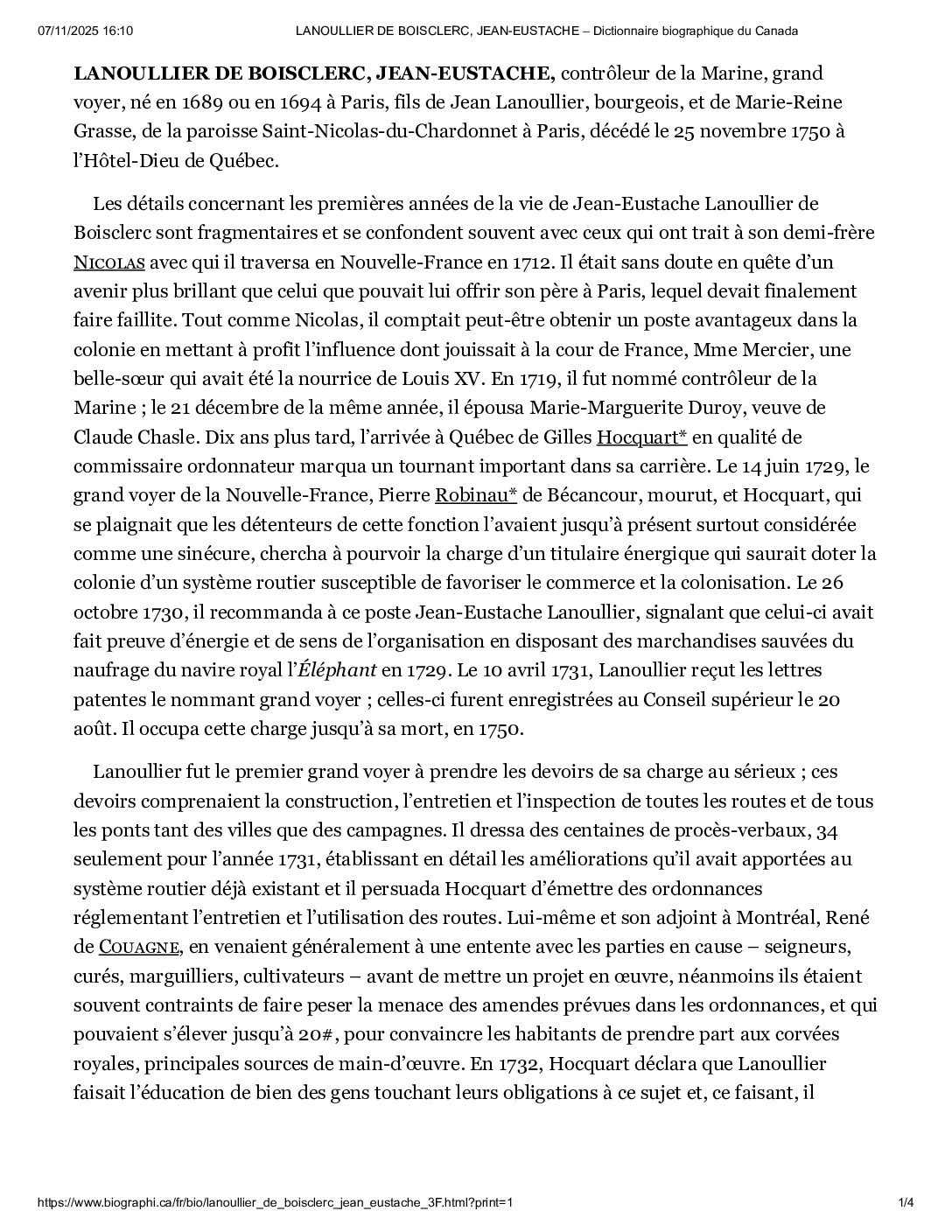 LANOULLIER DE BOISCLERC, JEAN-EUSTACHE - Trois-Rivières Numérique